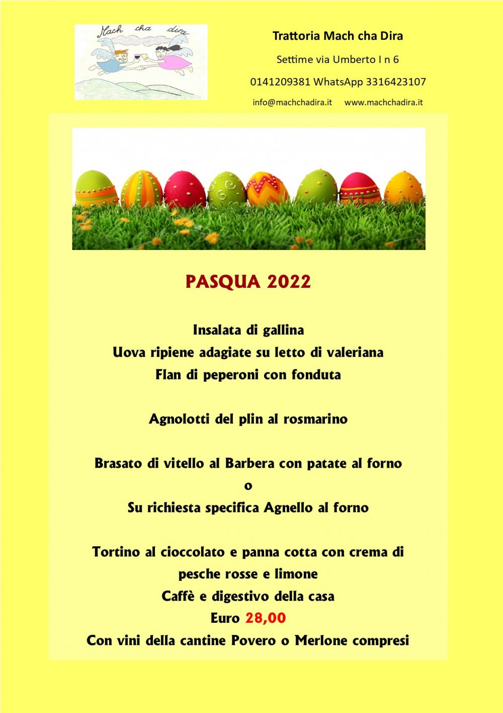 Ristorante Machchadira | Pasqua 2022